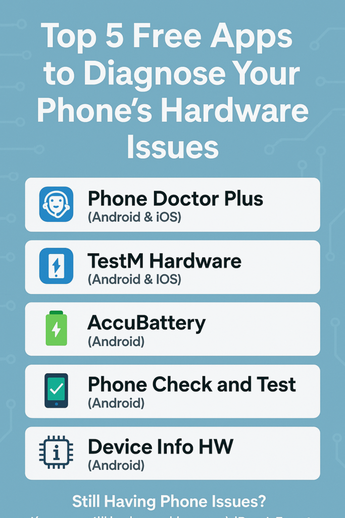 📱 Top 5 Free Apps to Diagnose Your Phone’s Hardware Issues